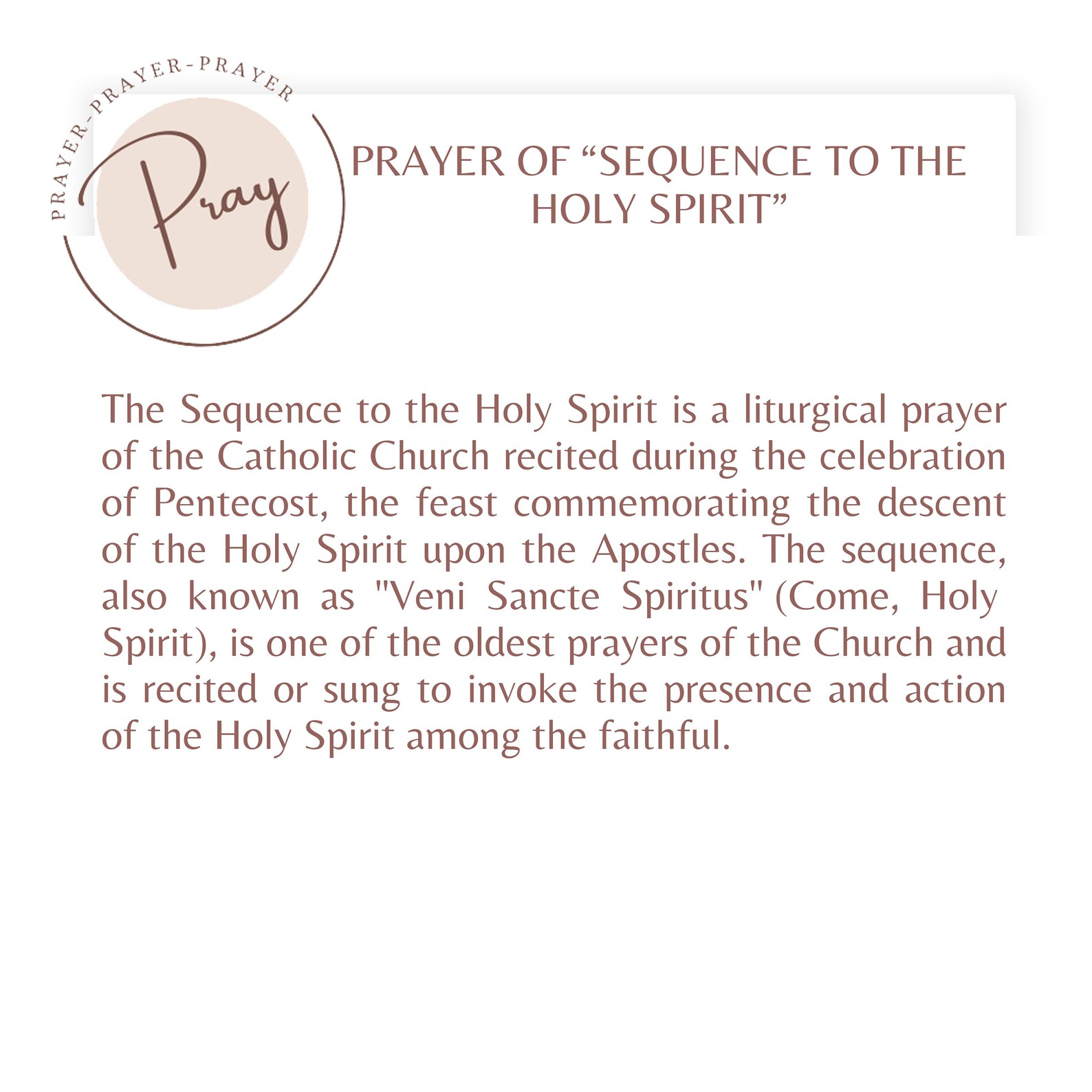 Prayer of Sequence to the Holy Spirit ,digital Prayer to Obtain Grace ...