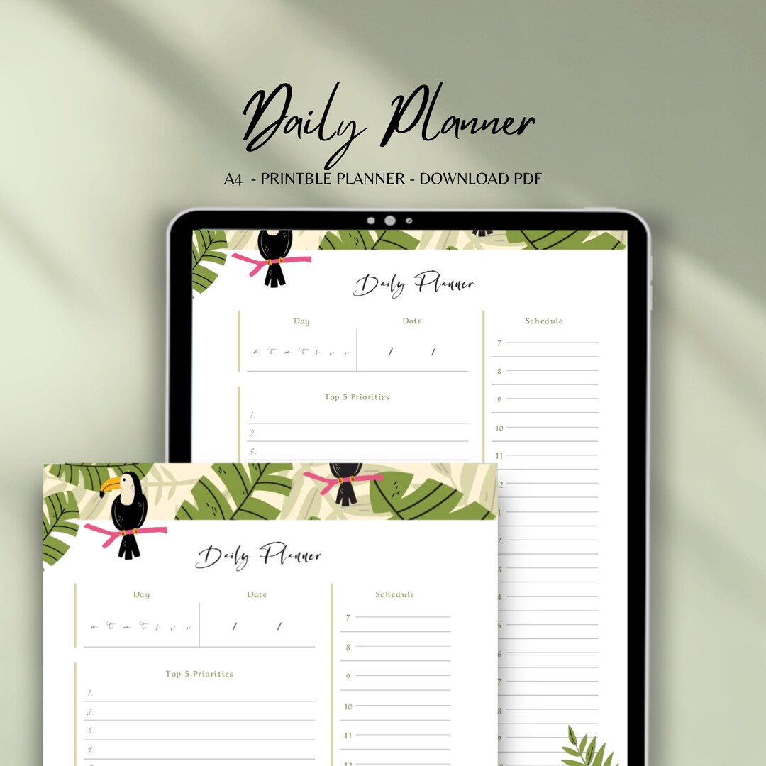 Daily Planner 2026 Tropical Theme | Digital & Printable PDF | Goodnotes ...