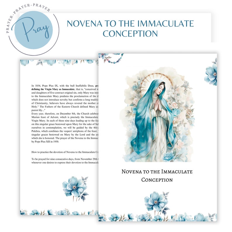 Prayer of Novena Novena to the Immaculate Conception,digital Prayer to ...
