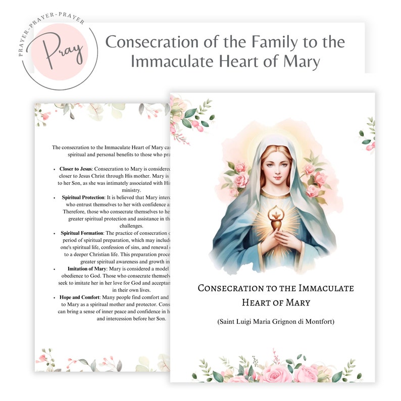 Prayer of Consecration to the Immaculate Heart of Mary,digital Prayer ...