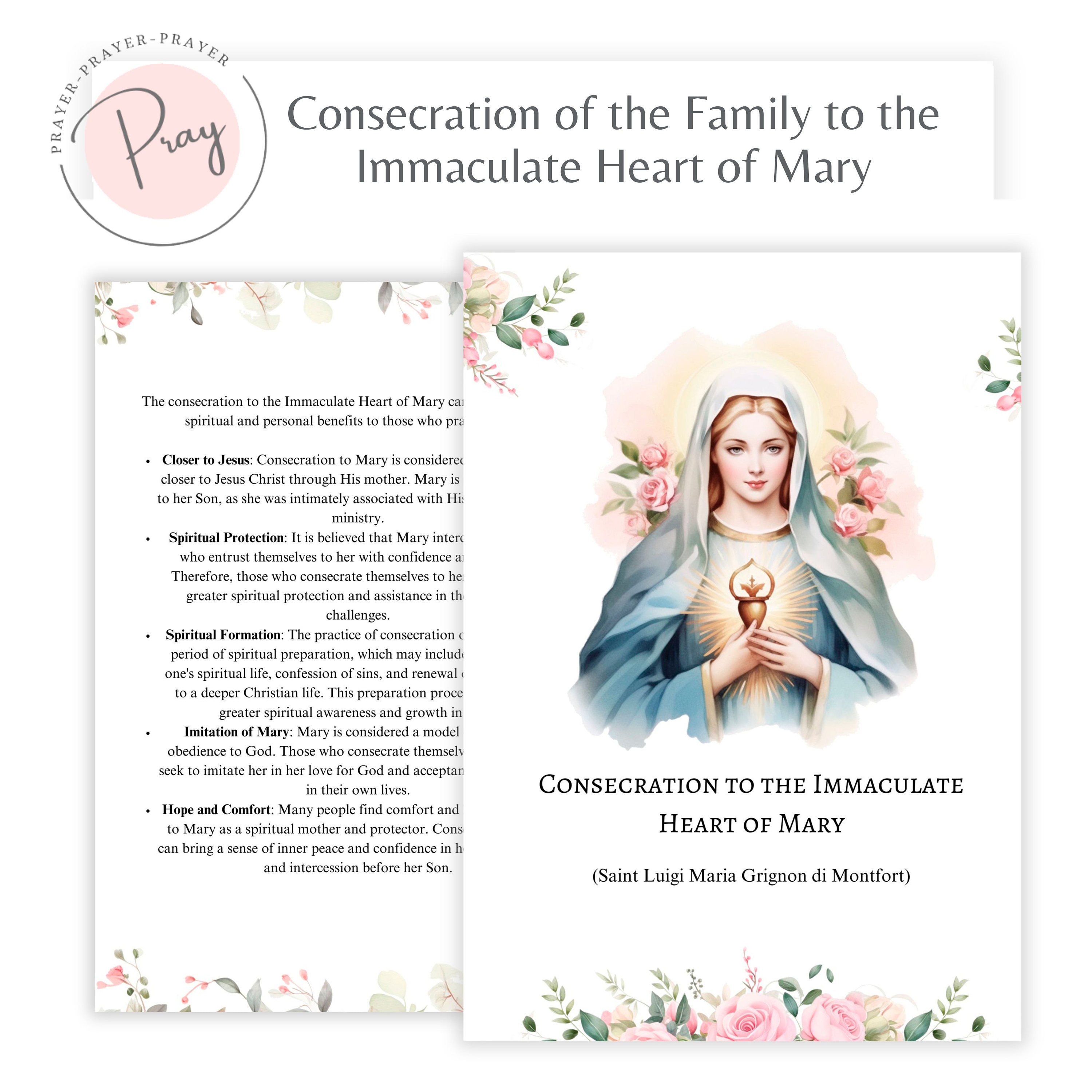 Prayer of Consecration to the Immaculate Heart of Mary,digital Prayer ...