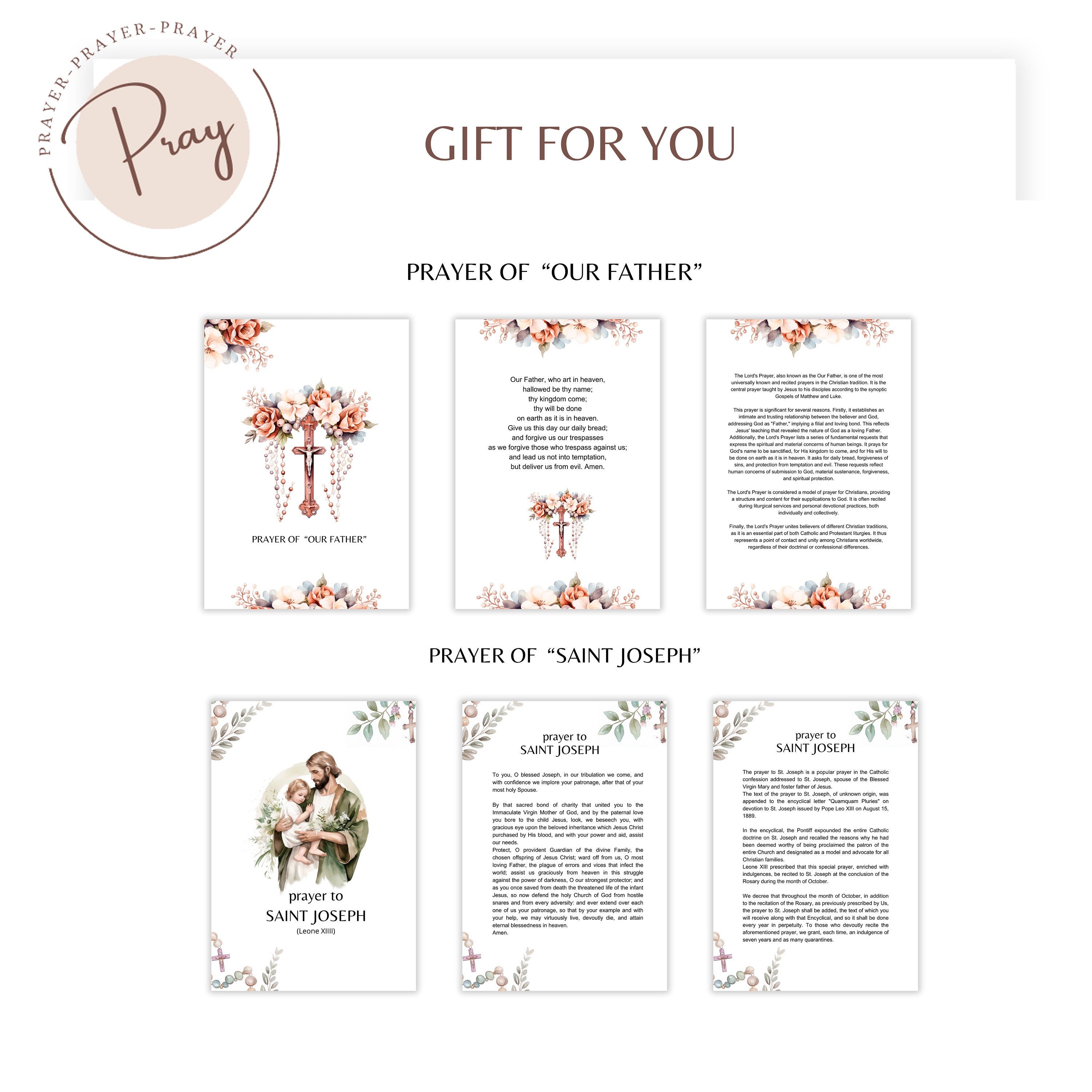 Prayer to Sacred Mantle of Saint Joseph,digital Prayer to Obtain Grace ...