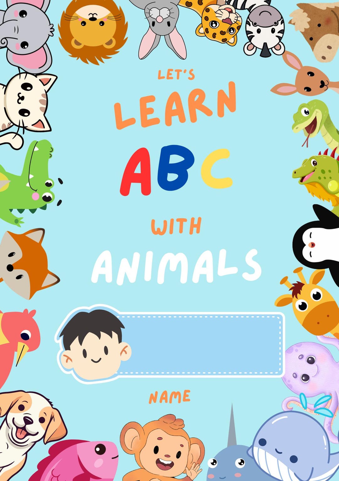 Creative Animal Alphabet Learning Pack - Blue - Etsy