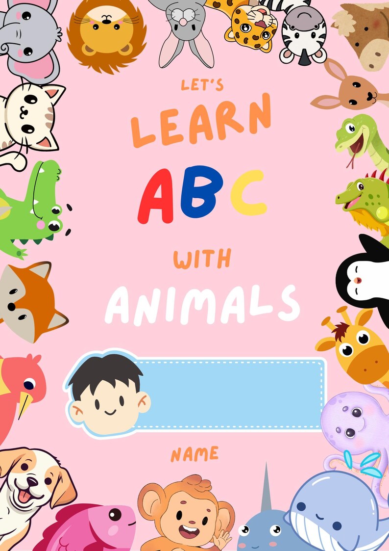 Creative Animal Alphabet Learning Pack - Pink - Etsy