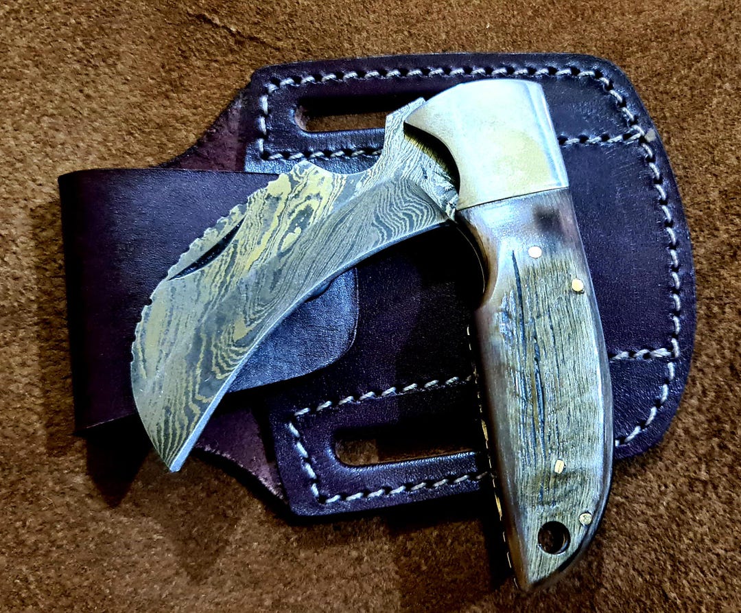 Handmade Lineman Hawkbill Folding Knife Ram Horn Handle - Etsy