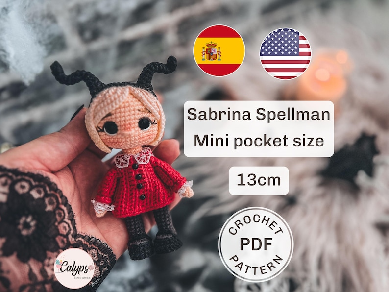 Mini Sabrina Witch Doll With Horns Amigurumi Crochet Pattern - PDF File ...