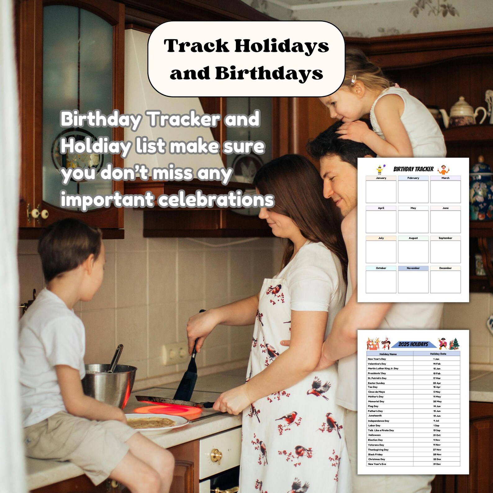 Family Home Planner 2025, Printable & Editable Digital Planner, Monthly ...