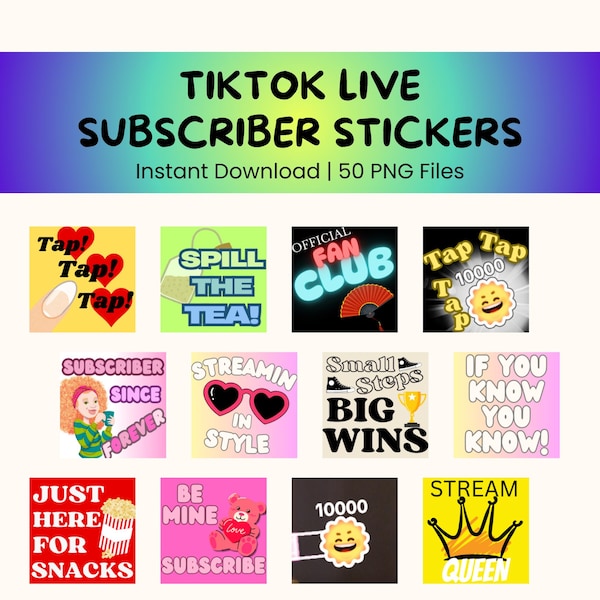 Tiktok Subscriber Stickers - Etsy