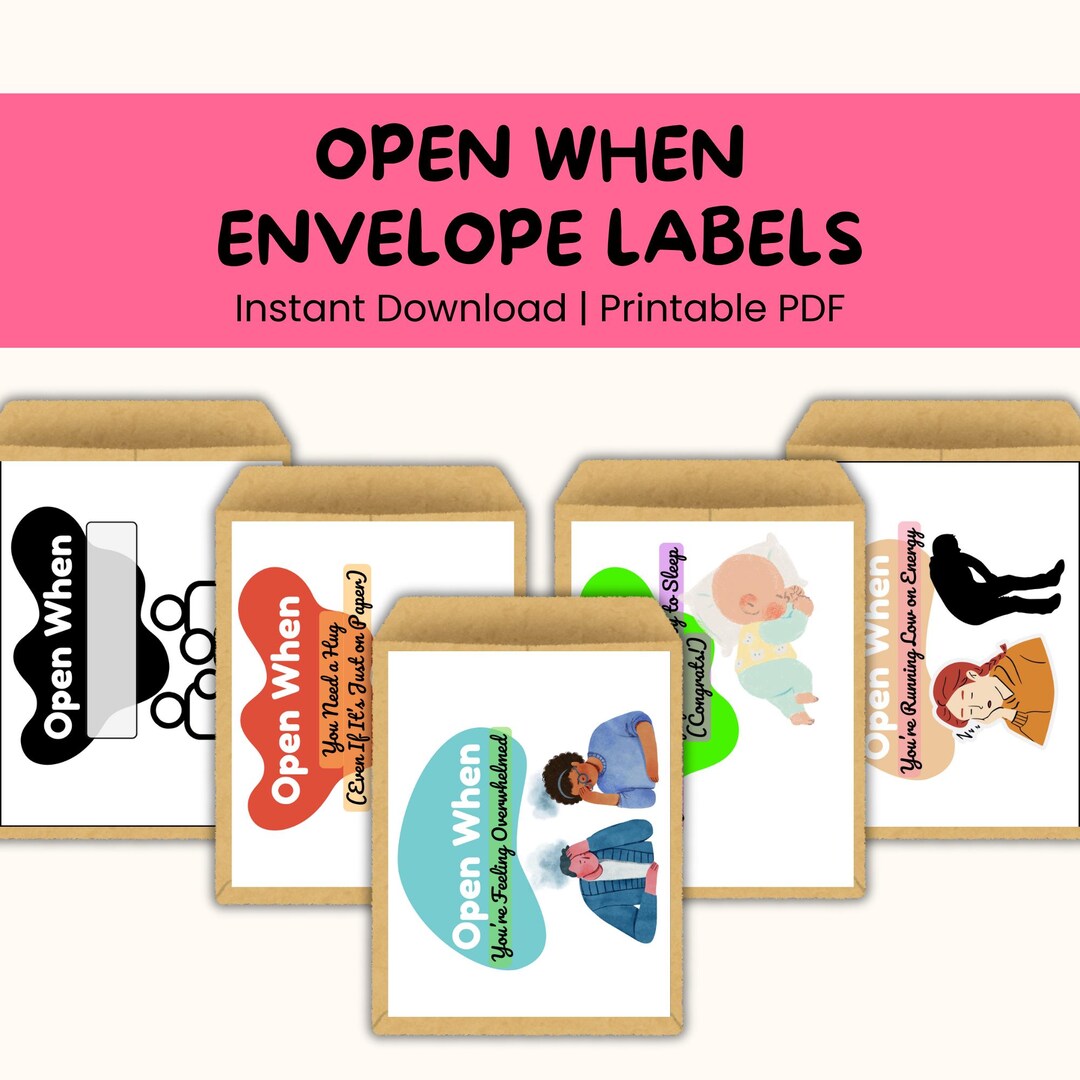 Printable Open When Labels for Parents, Editable PDF for Thoughtful ...
