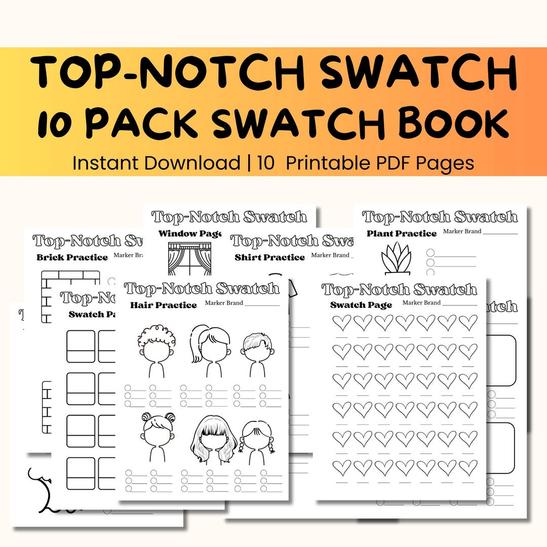 Printable Art Swatch Practice Sheets: Marker & Colored Pencil Blending ...