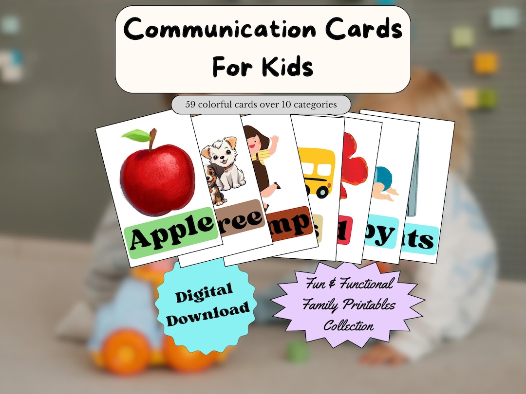 Printable Communication Cards for Kids, Flashcards for ESL, Speech ...