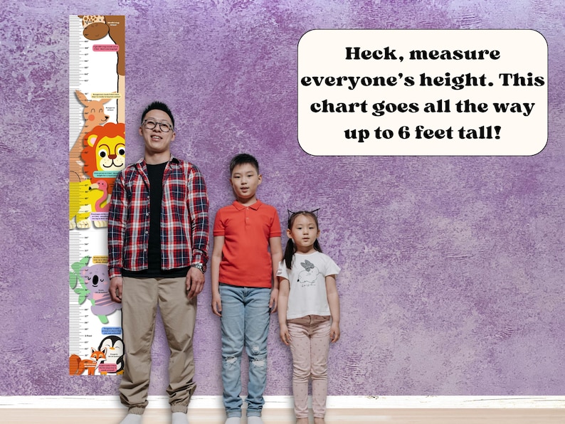 Animal Kids Growth Chart, Nursery Decor, Playroom (printable PDF) - Etsy