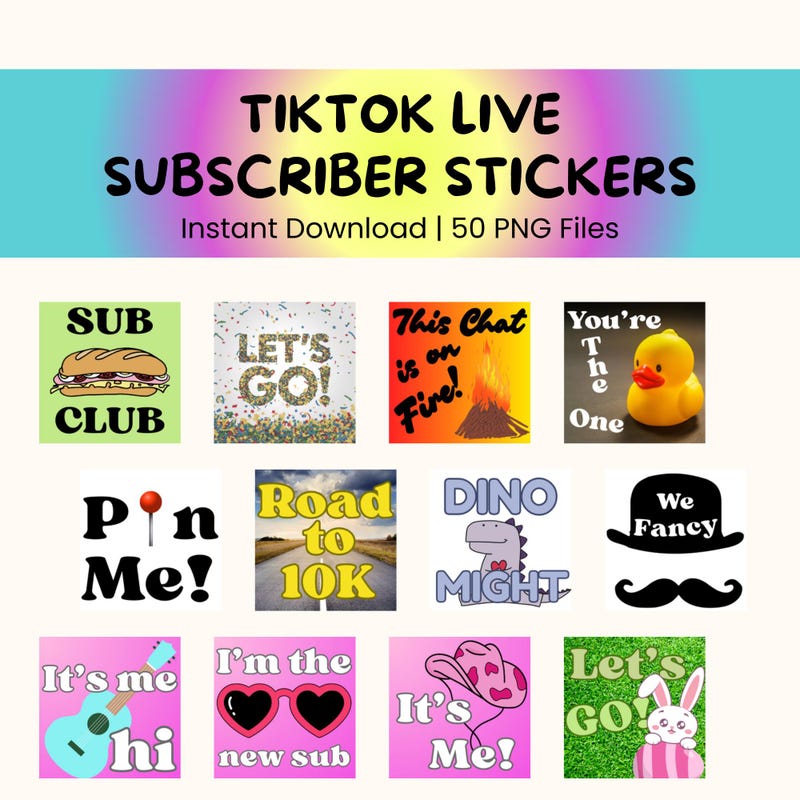 Tiktok Subscriber Stickers - Etsy