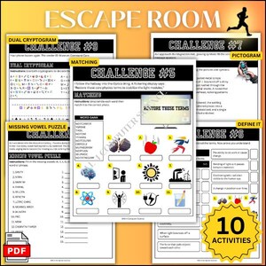 Science Physics Museum Escape Room STEM Club Worksheets PDF Bundle ...