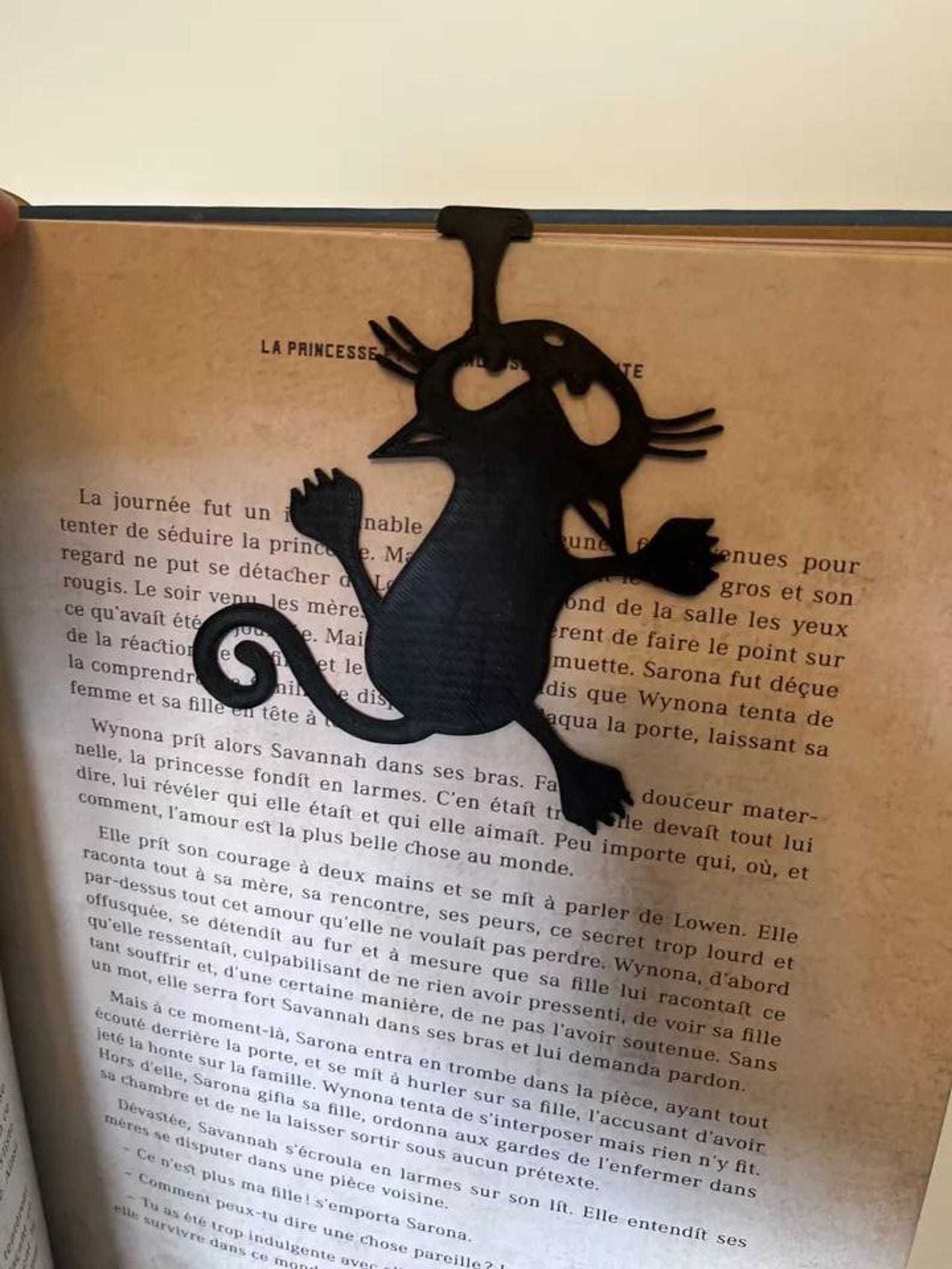3D Printed One Hand Hanging Short Black Cat Bookmark - Etsy