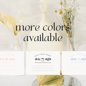 Date Night Idea Cards for Bridal Shower - Minimalist Template (digital ...