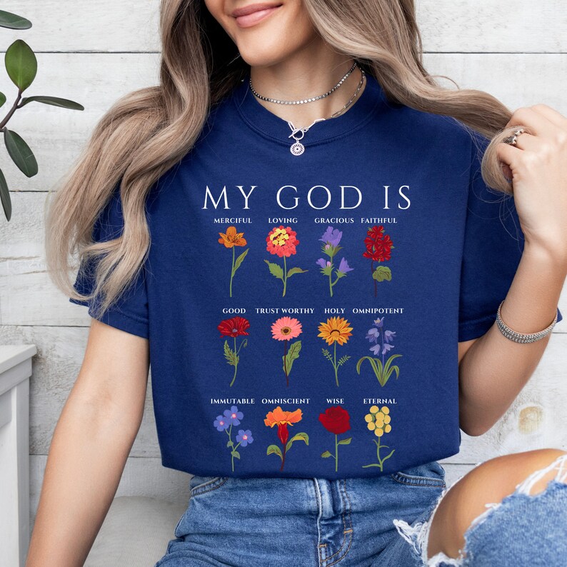 Christian Shirt, Attributes of God Shirt, Faith Gift Friend, Religious ...