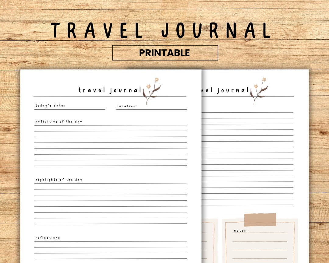 Travel Journal Printable, Holiday Travel Journal ,travel Memories ...