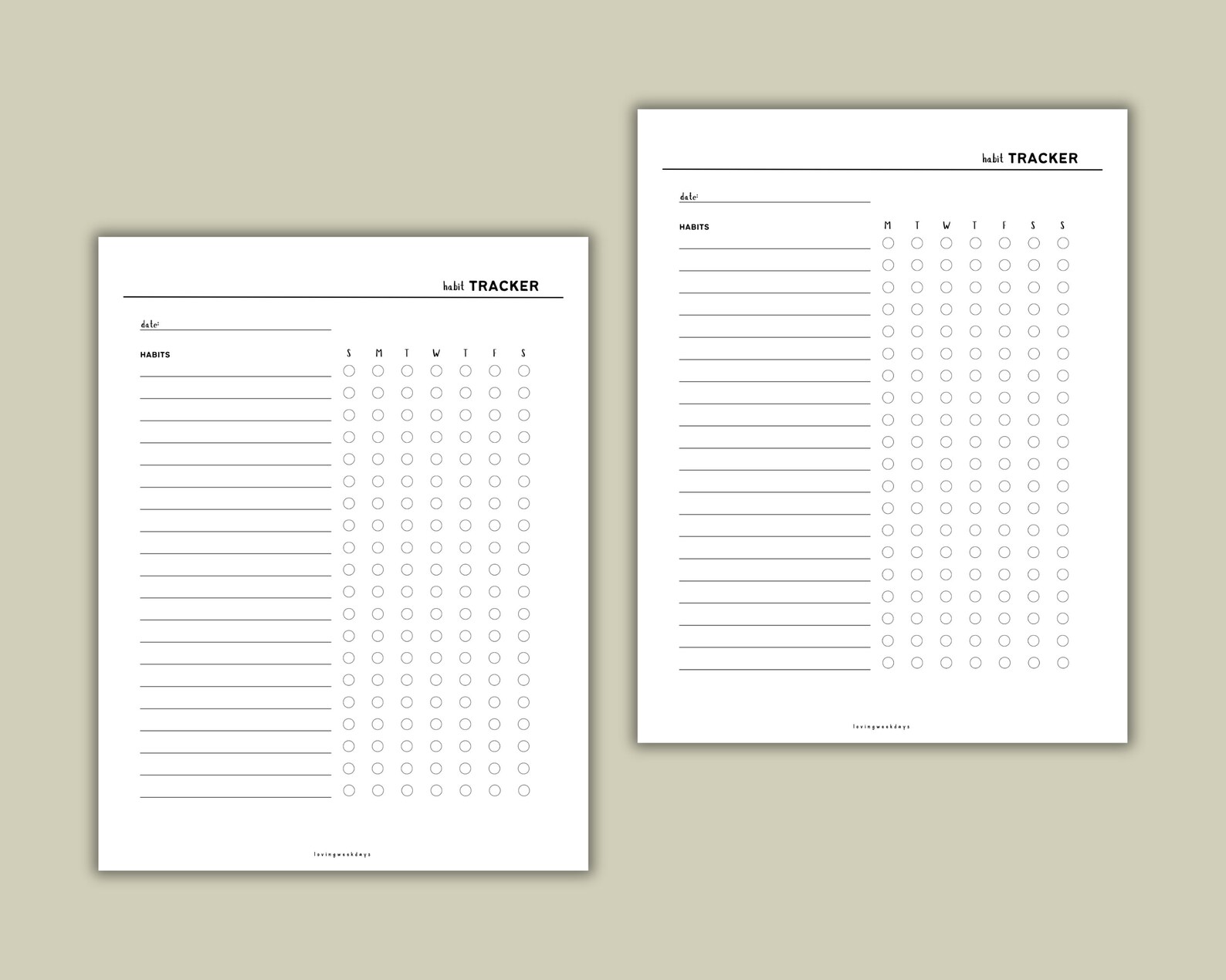 Weekly Habit Tracker Printable, Minimalist Habit Challenge, Routine ...