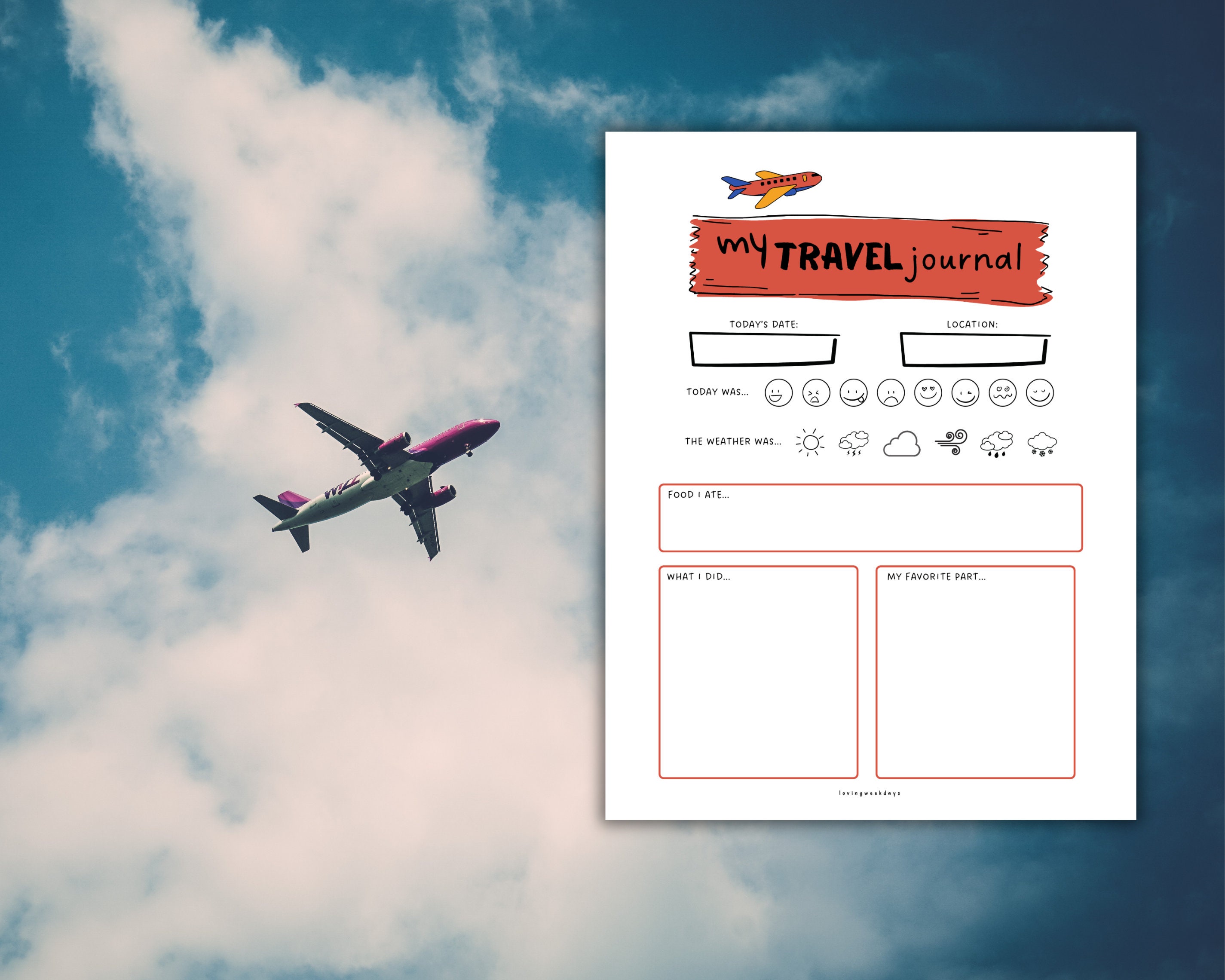 Kids Travel Journal Printable, Holiday Travel Journal, Kids Travel ...