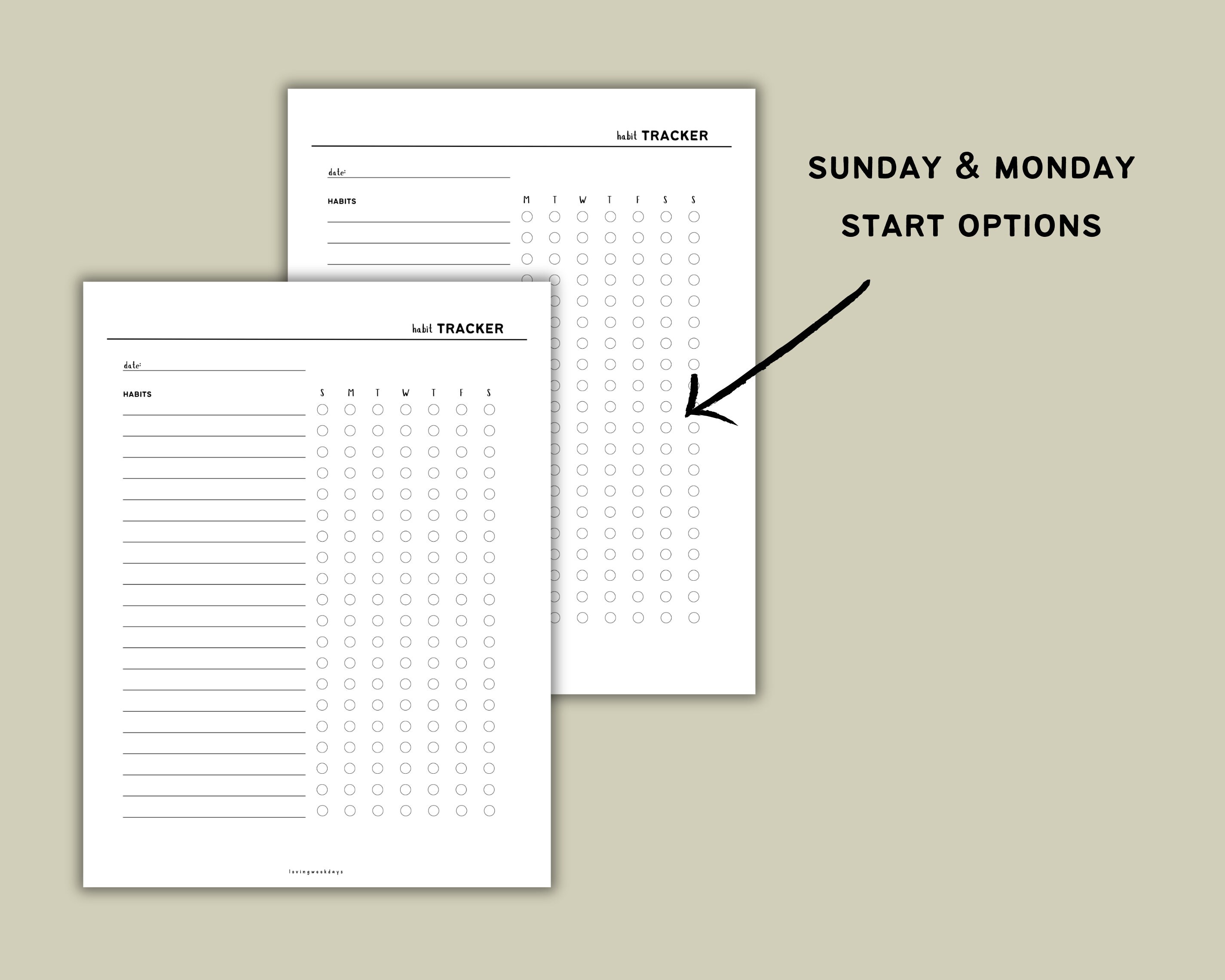Weekly Habit Tracker Printable, Minimalist Habit Challenge, Routine ...
