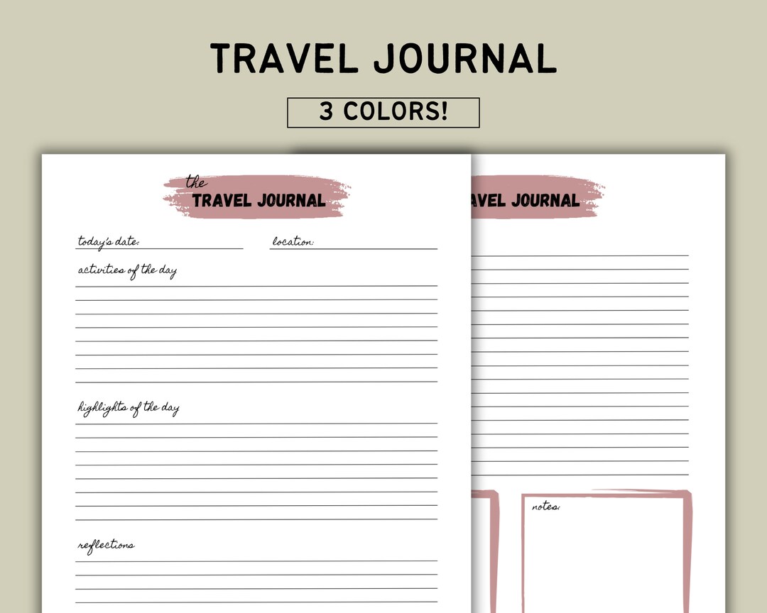 Travel Journal Printable, Holiday Travel Journal ,travel Memories ...