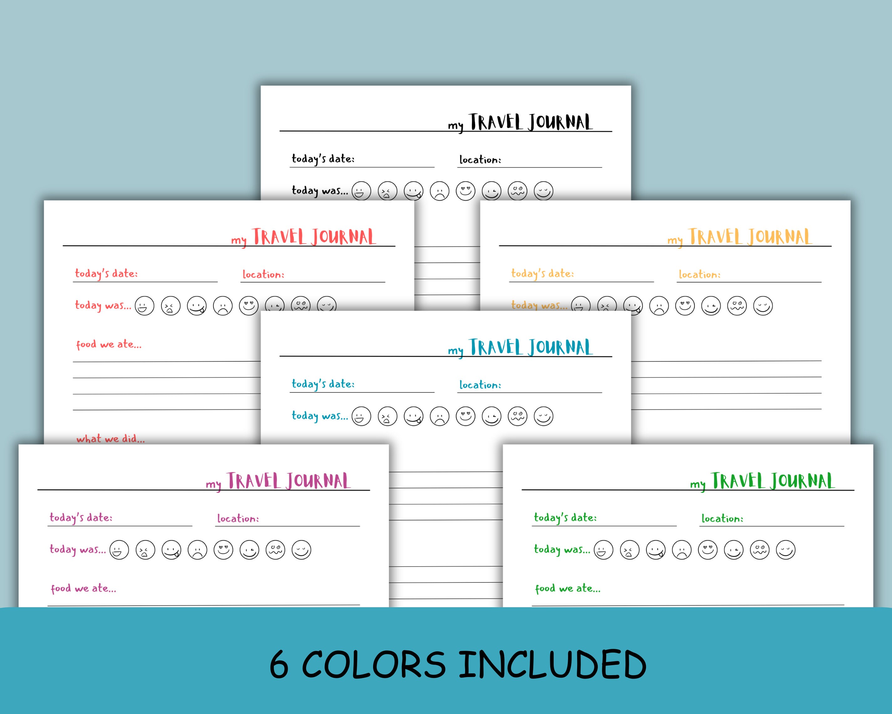 Kids Travel Journal Printable, Holiday Travel Journal, Kids Travel ...