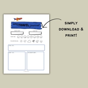 Kids Travel Journal Printable, Holiday Travel Journal, Kids Travel ...