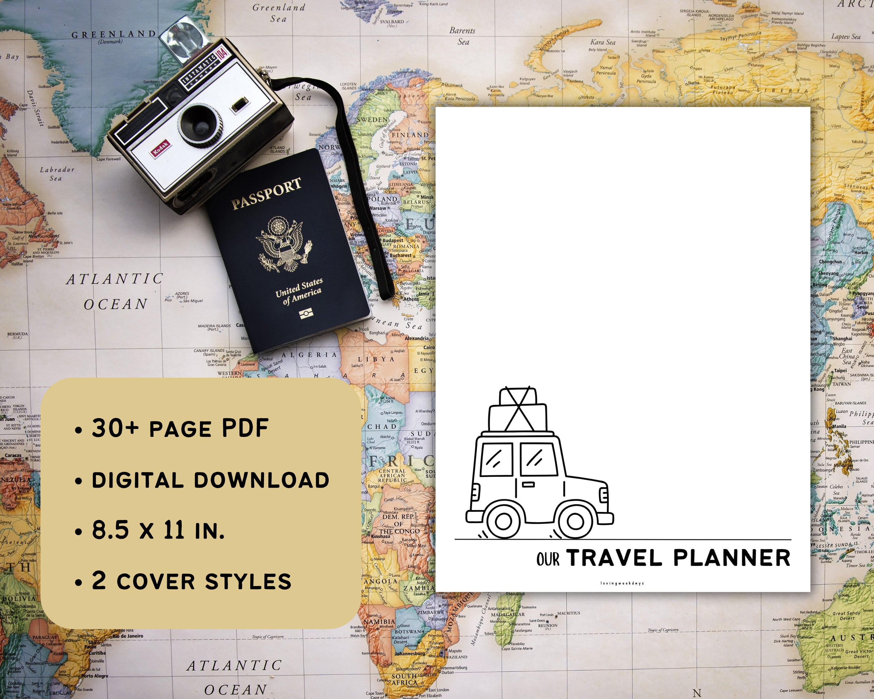 Travel Planner Bundle Printable, Road Trip Planner, Vacation Planner ...