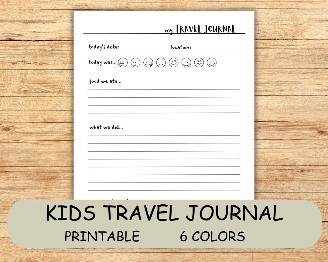 Kids Travel Journal Printable, Holiday Travel Journal, Kids Travel ...