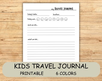 Kids Travel Journal Printable, Holiday Travel Journal, Kids Travel ...