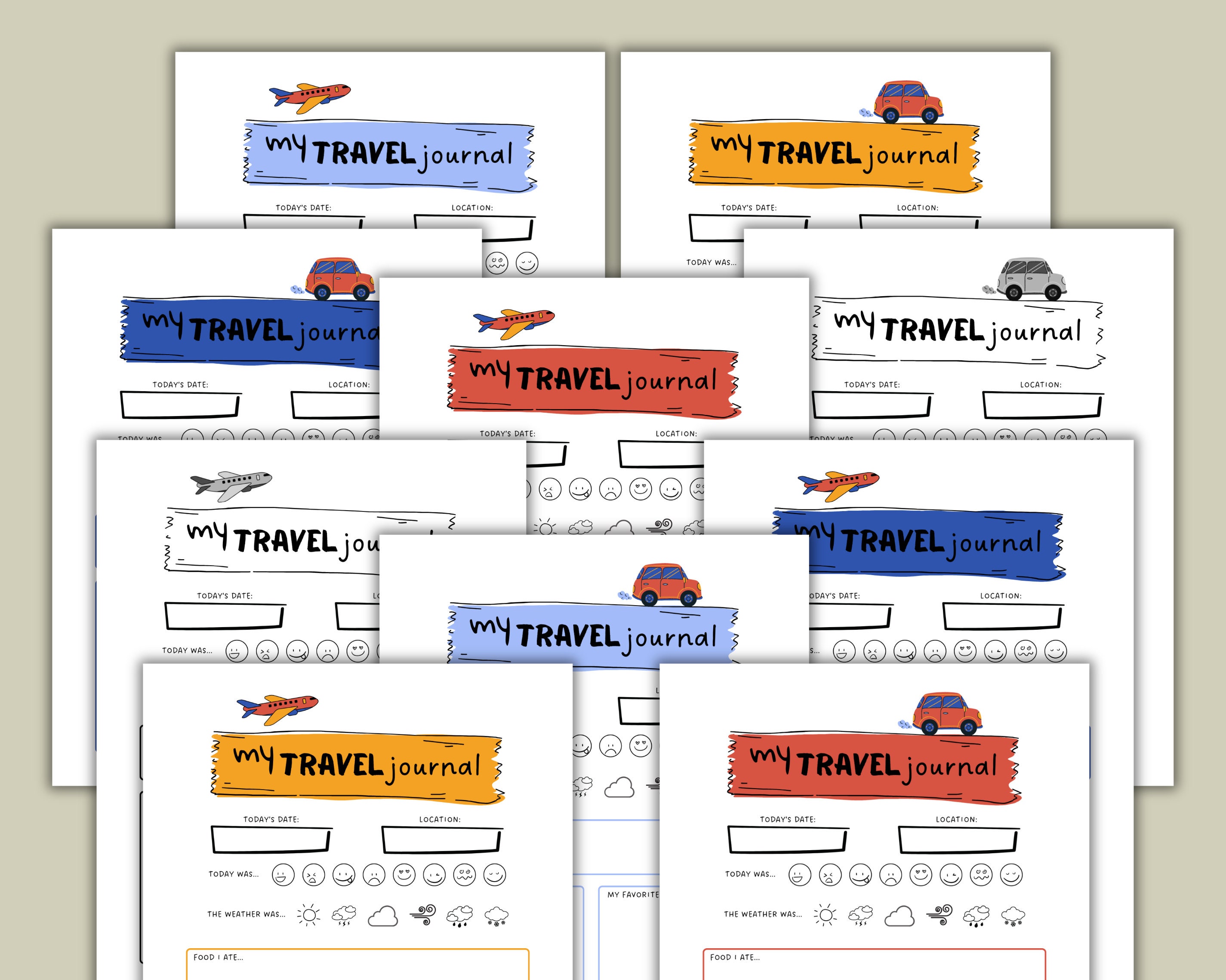 Kids Travel Journal Printable, Holiday Travel Journal, Kids Travel ...