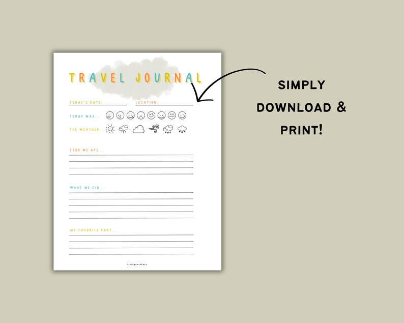 Kids Travel Journal Printable, Kids Packing Lists, Kids Travel ...