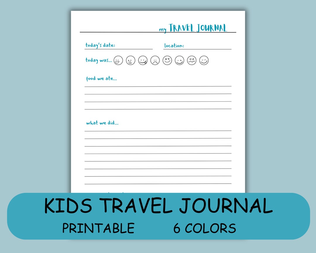 Kids Travel Journal Printable, Holiday Travel Journal, Kids Travel ...