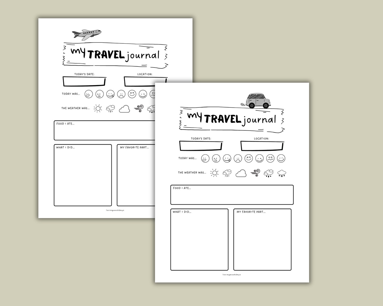 Kids Travel Journal Printable, Holiday Travel Journal, Kids Travel ...