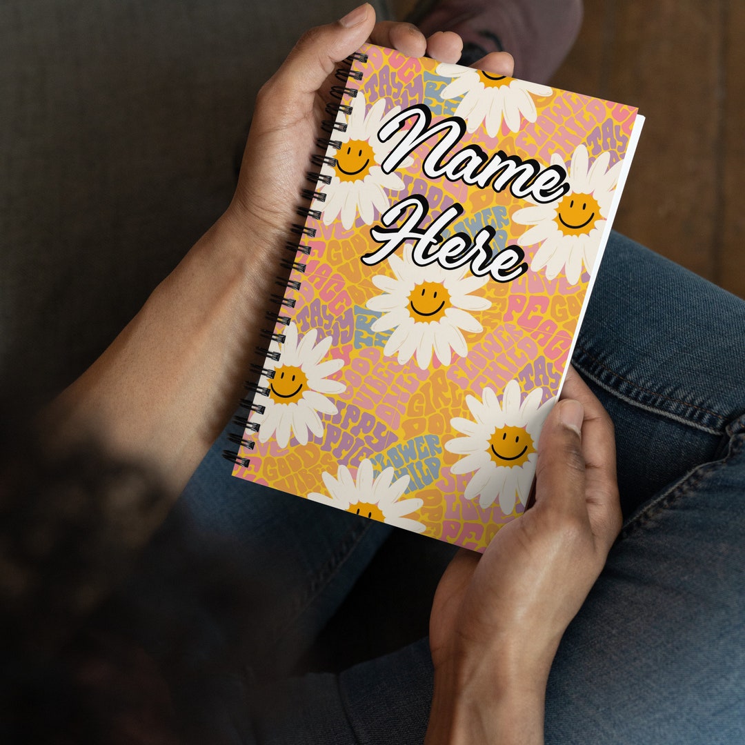 Personalized Psychedelic Notebook, Custom Name Groovy Journal ...