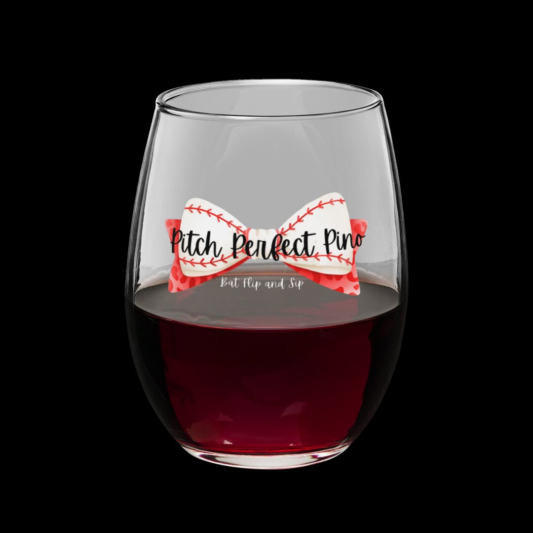 Pitch Perfect Pinot Stemless Baseball Wine Glass Perfect for Any ...