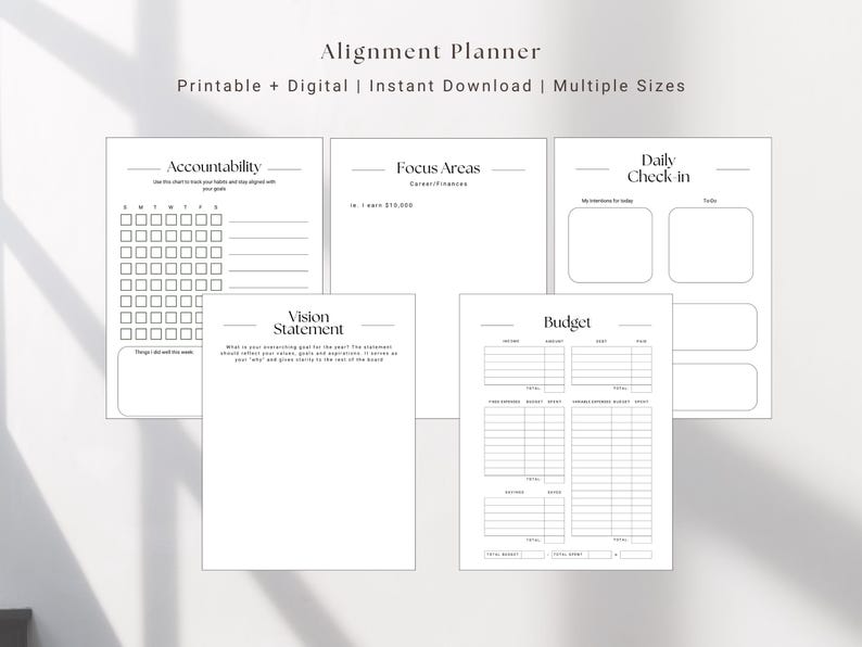 Alignment Planner Printable Spiritual Wellness Journal Manifestation ...