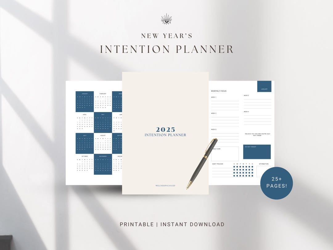 2025 New Year’s Planner | Goal Setting Journal, Vision Board ...