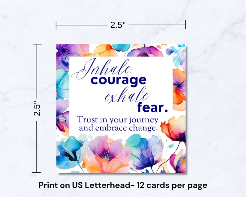 Inspirational Editable Cards, Instant Download Motivational Cards ...
