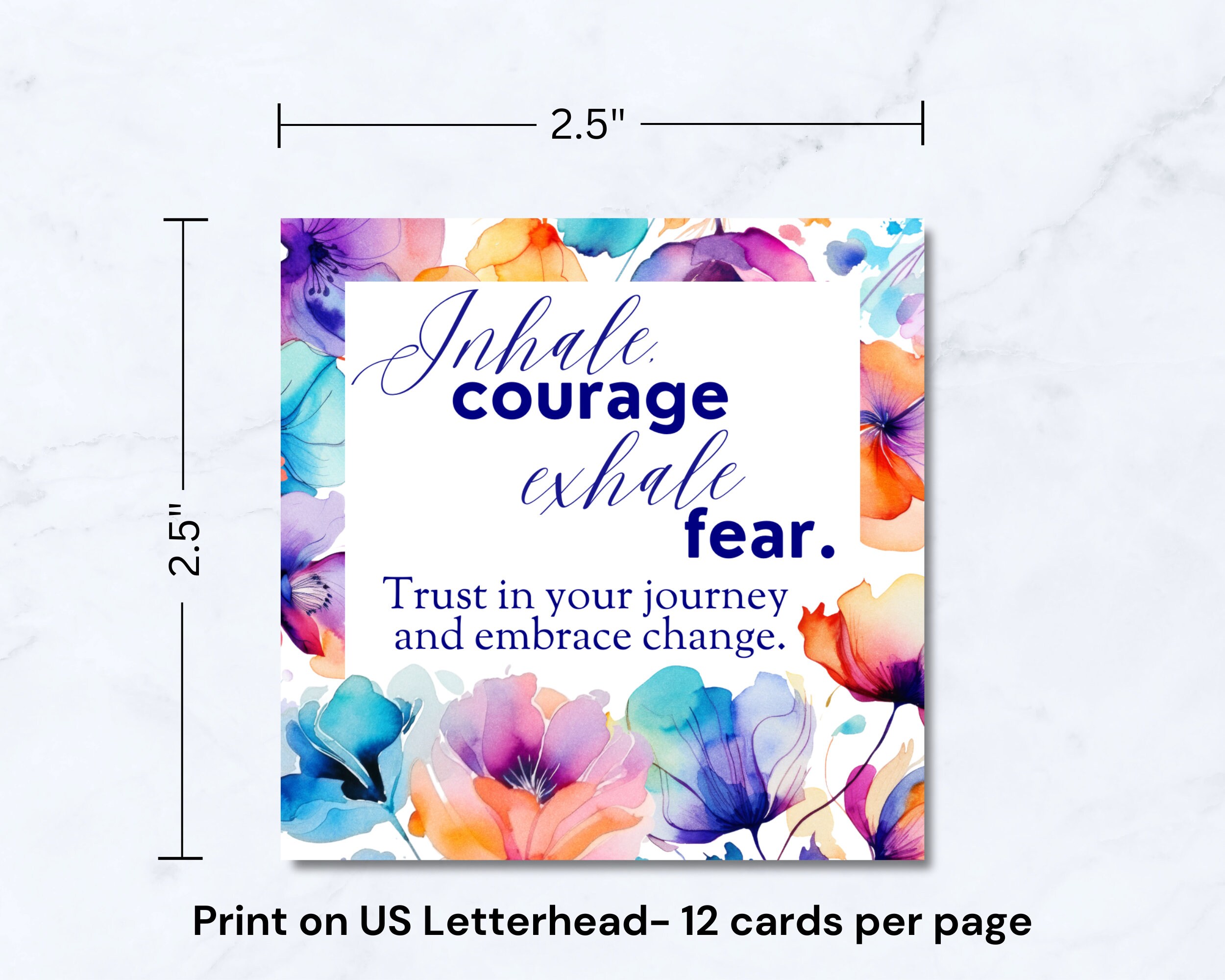 Inspirational Editable Cards, Instant Download Motivational Cards ...