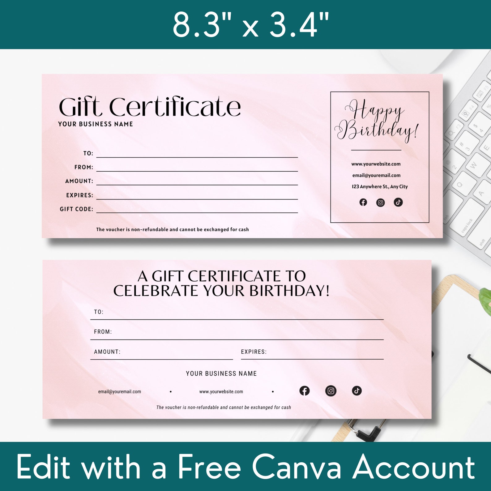 Editable Gift Certificates Template, Father's Day Gift Certificate ...