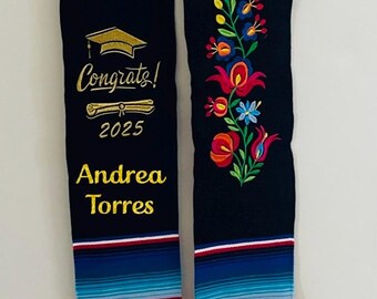 Personalized Mexican Sarape Graduation Stole, Class of 2025 Graduation ...