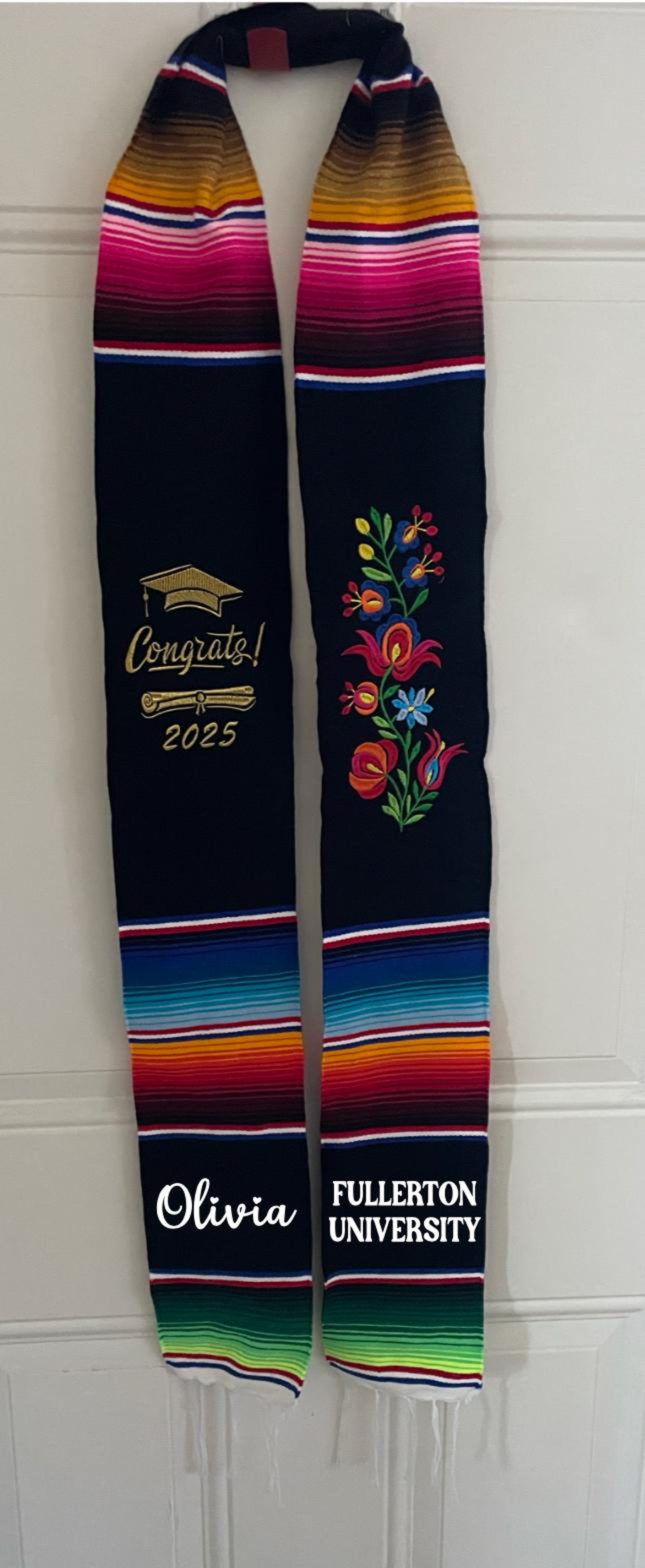 Personalized Mexican Sarape Graduation Stole, Class of 2025 Graduation ...