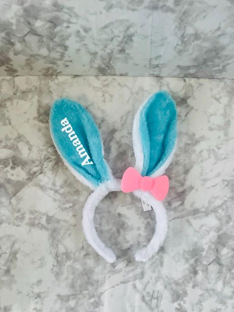Personalized Easter Bunny Ears Headband, Personalized Easter Bunny Ears ...