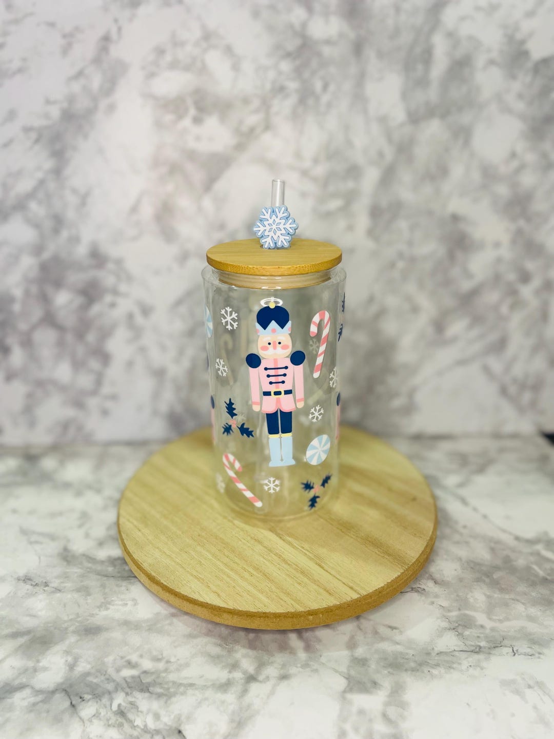 Nutcracker Glass Cup, Pink Nutcracker Cup, Nutcracker Coffee Cup ...