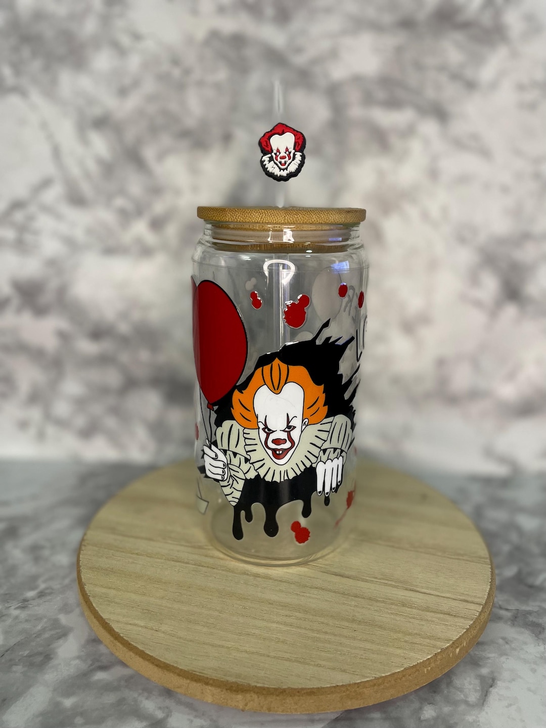 Pennywise IT Glass Cup, IT Clown Horror Movie Cup, You’ll Float Too ...