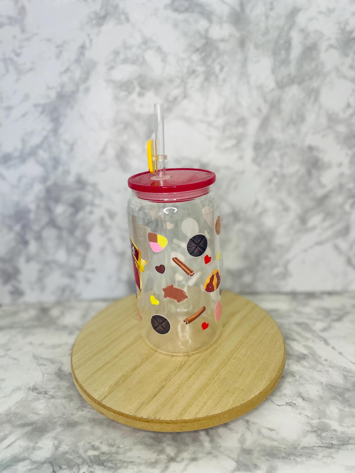 Holiday Chocolate Abuelita Glass Cup, Mexican Christmas 16oz Glass Can ...