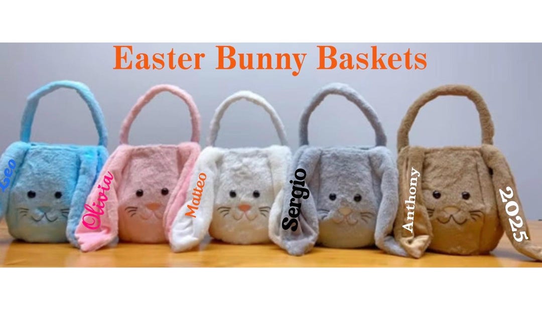 Personalized Easter Bunny Basket, Custom Easter Bunny Basket, Easter ...