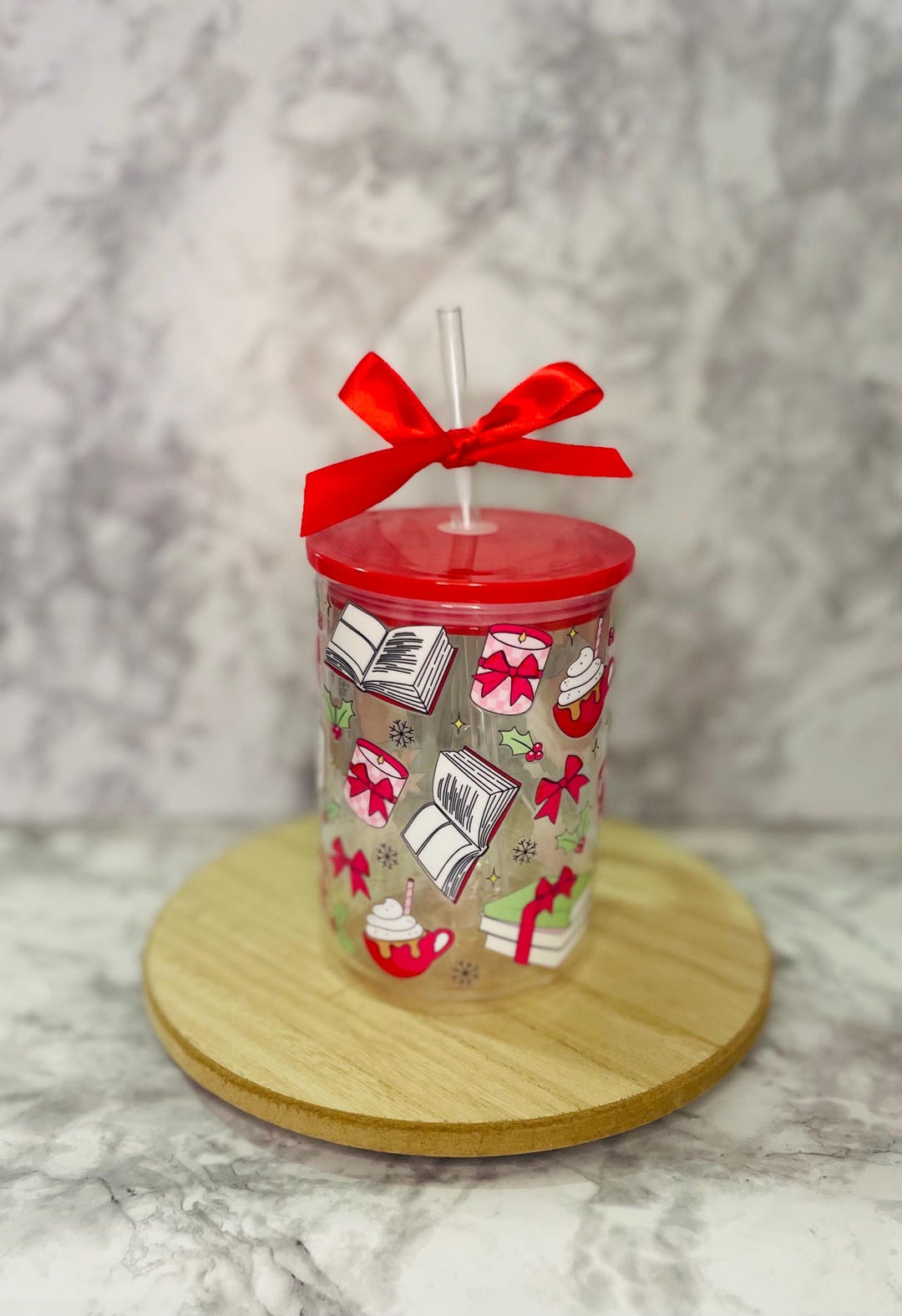 Hot Chocolate Glass Cup, Hot Cocoa Mug Design, Christmas Glass ...